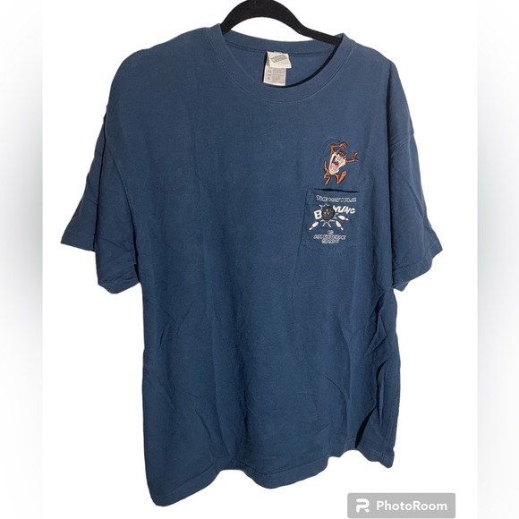 Warner Bros. | Shirts | Vintage Looney Tunes Taz Bowling Pocket Tee ...